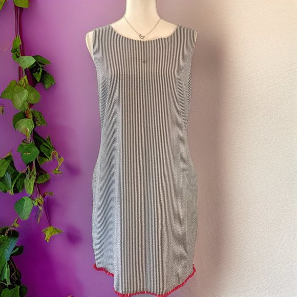 Heyton | Dresses | Heyton Cotton Sleeveless White And Blue Stripe ...